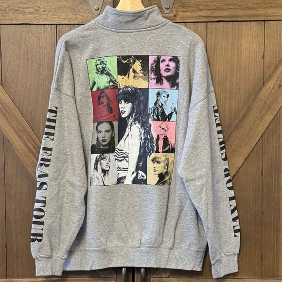 Taylor Swift | Tops | New 223 Eras Tour Gray Quarter Zip Sweatshirt ...